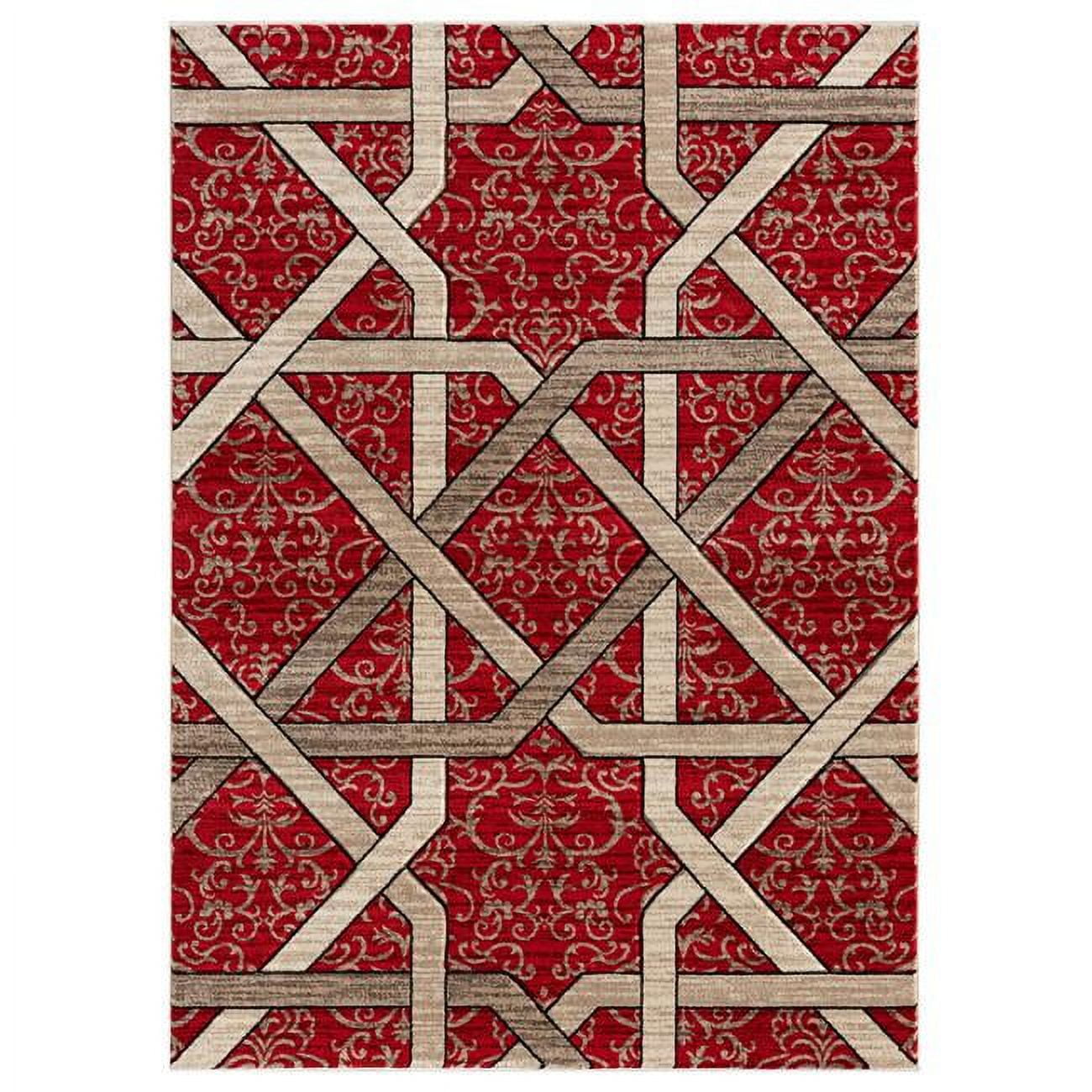 Nora Geometric Red 8 ft. x 10 ft. Rug - Walmart.com