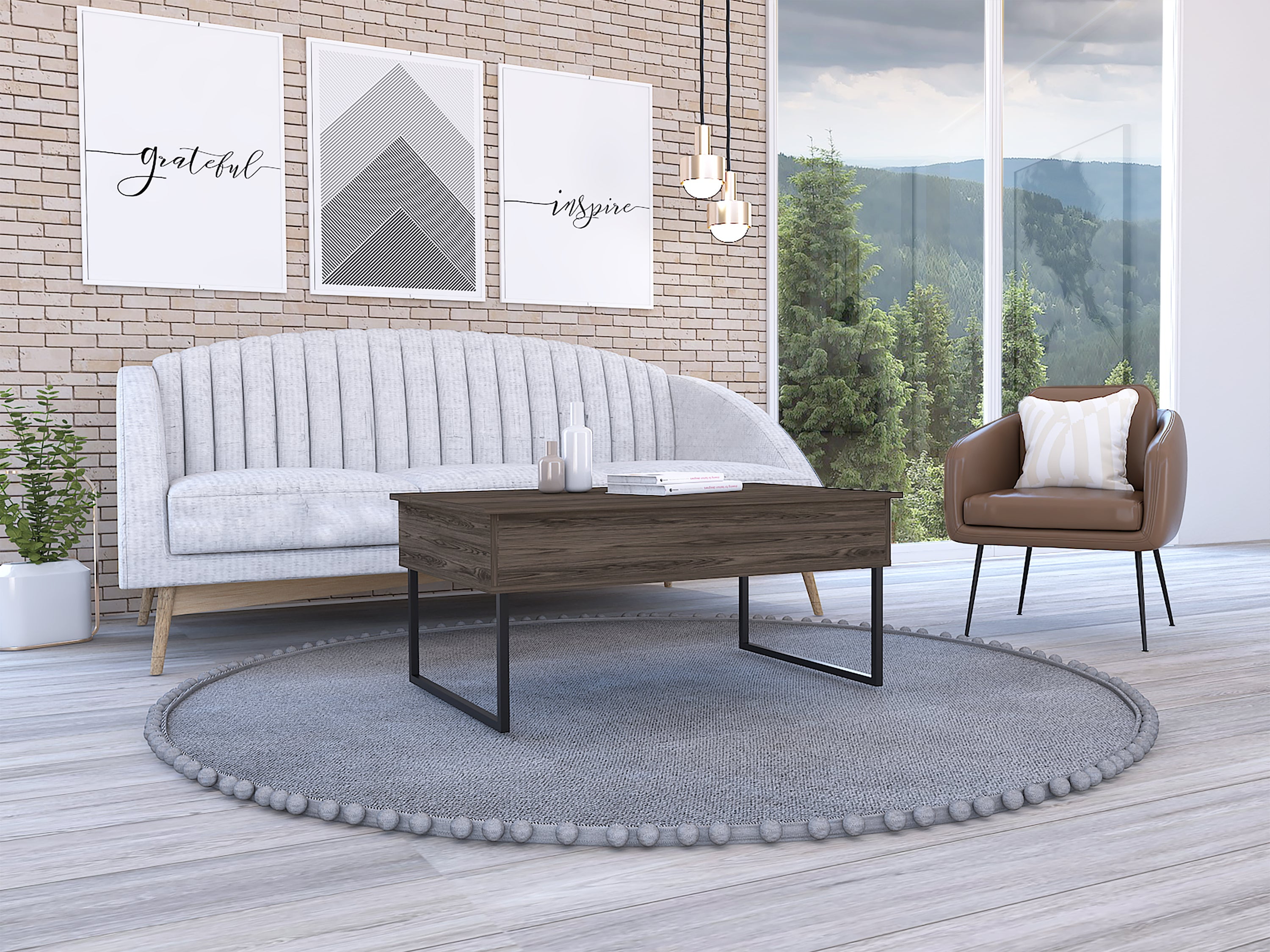 Nora Lift Coffee Table - Dark Walnut - Walmart.com