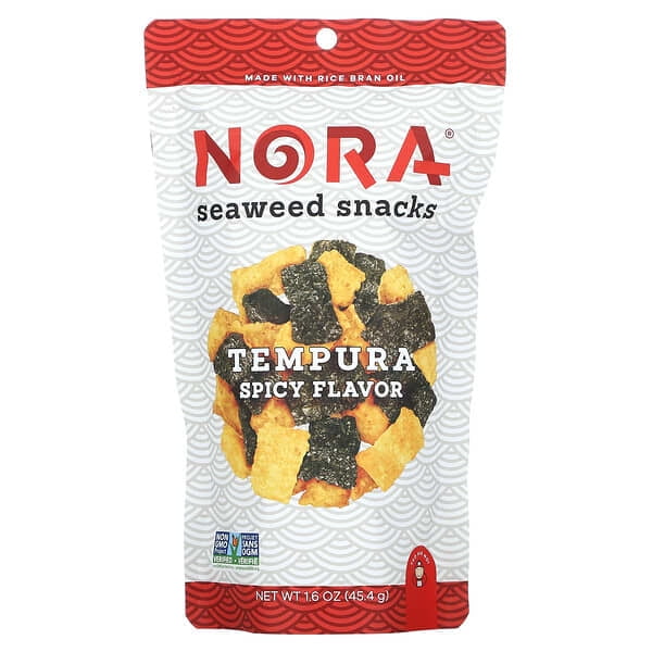 Nora Snacks, Seaweed Snacks, Tempura Spicy, 1.6 oz Pack of 4 - Walmart.com