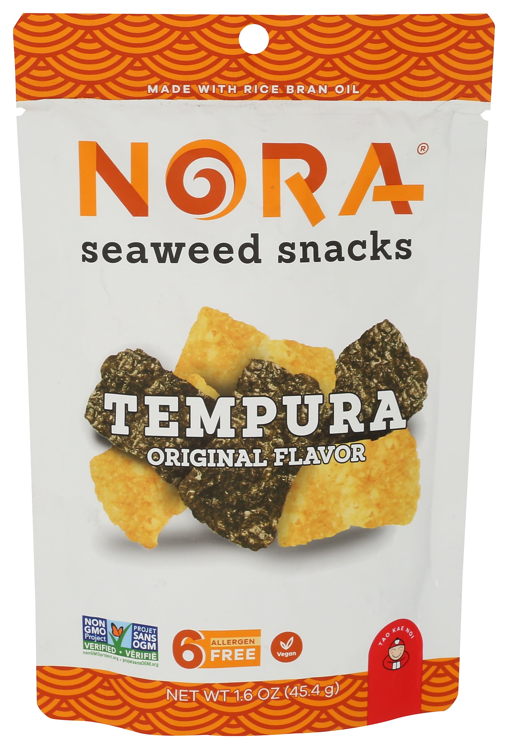 Nora Snacks, Tempura Seaweed Snacks, Vegan, 1.6 oz, Non-GMO, Made with ...