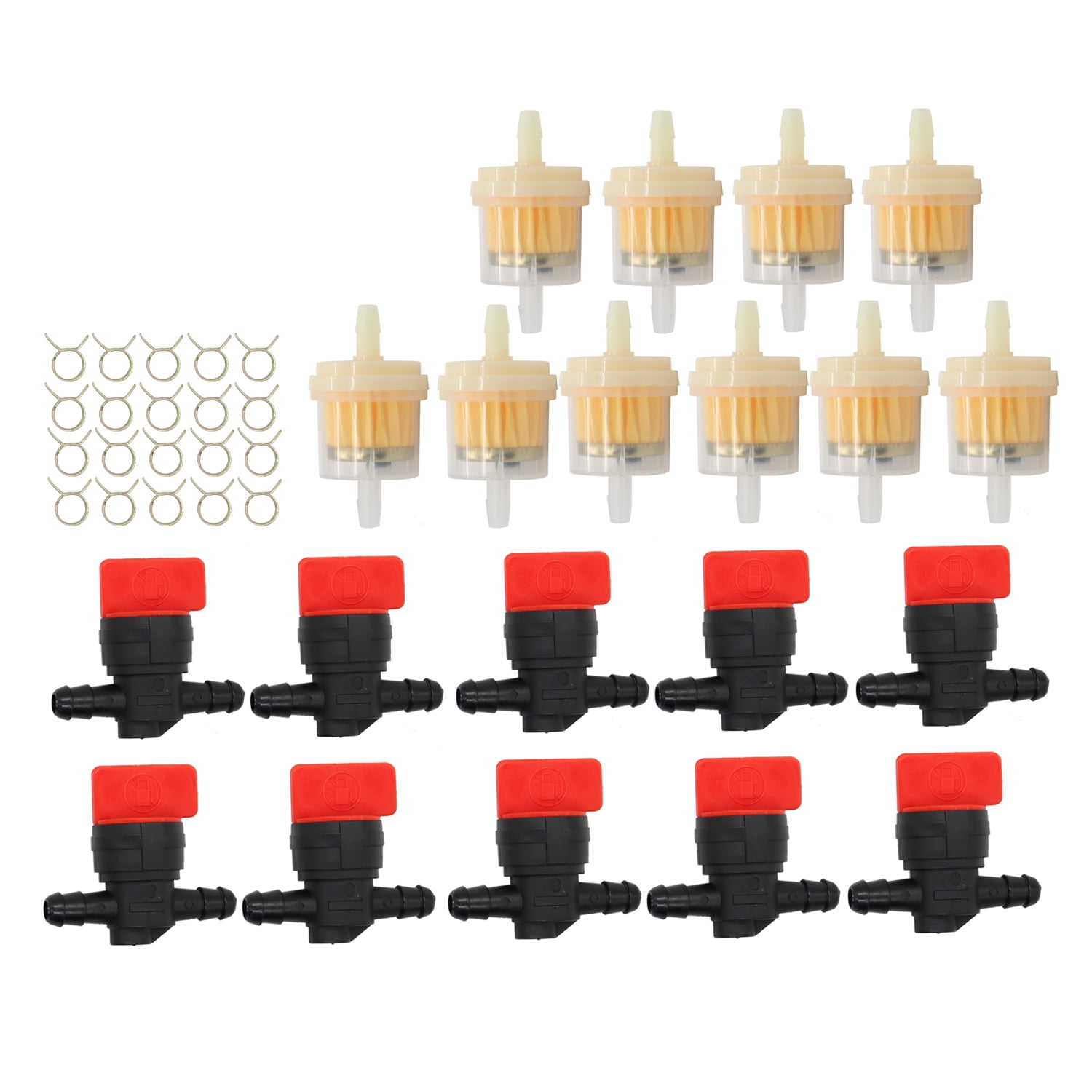 Norabaka 10PCS 1/4" Fuel Filter Shut Cut Off Valve for 494768 697947 ...