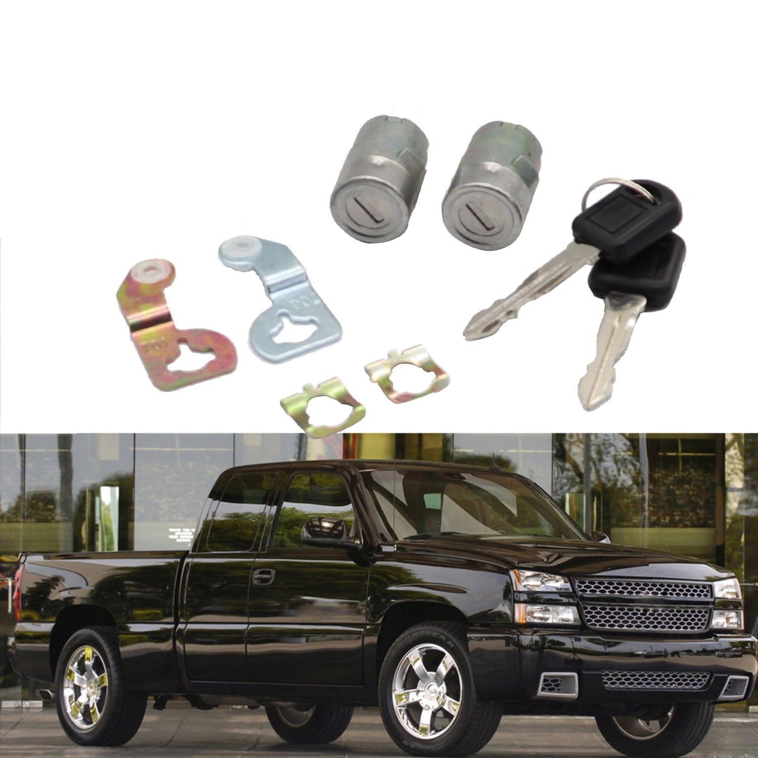 Norabaka Hood lock Door Lock Cylinder W/ Keys Set for 2001-2006 GM ...