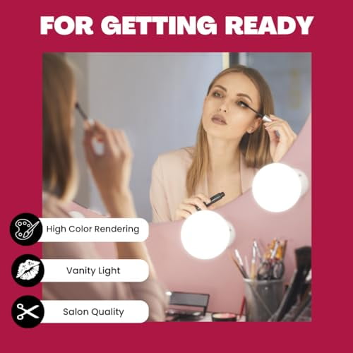 NorbBEAUTY - Full-Spectrum LED Vanity Light Bulbs, G25 Globe Makeup ...
