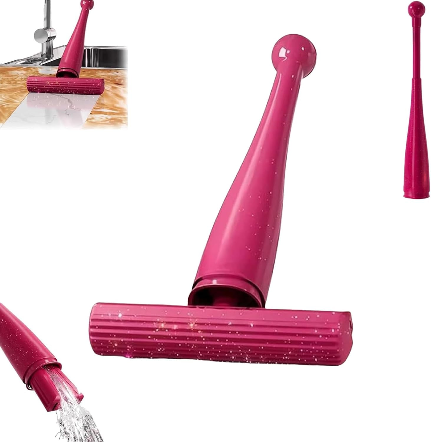 Norbbshop/Multipleon Portable Pull-to-Wring Sponge Mop, with ...