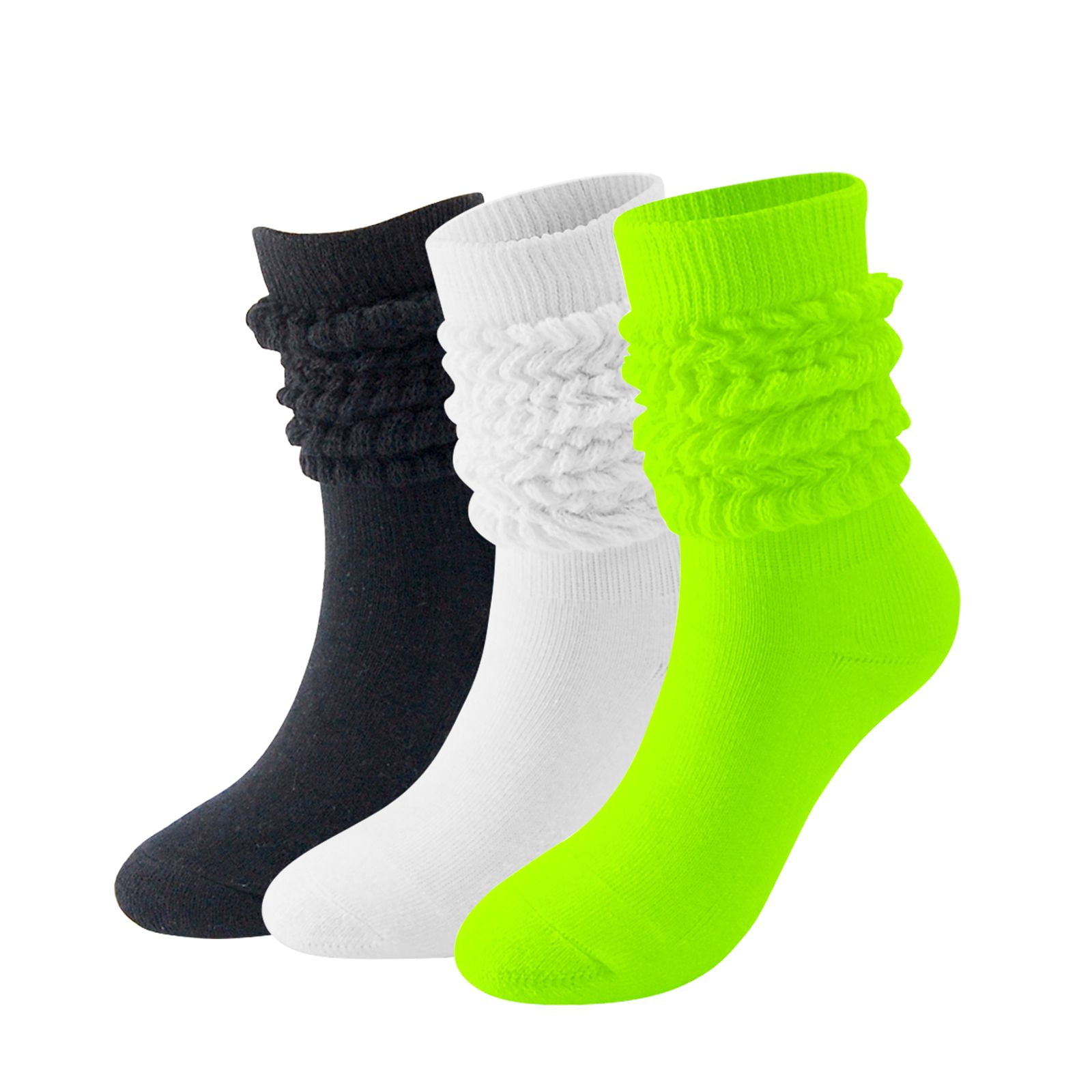Norbi 3 Pairs Kids Girl Slouch Socks Slouchy Socks Knee High Scrunch ...