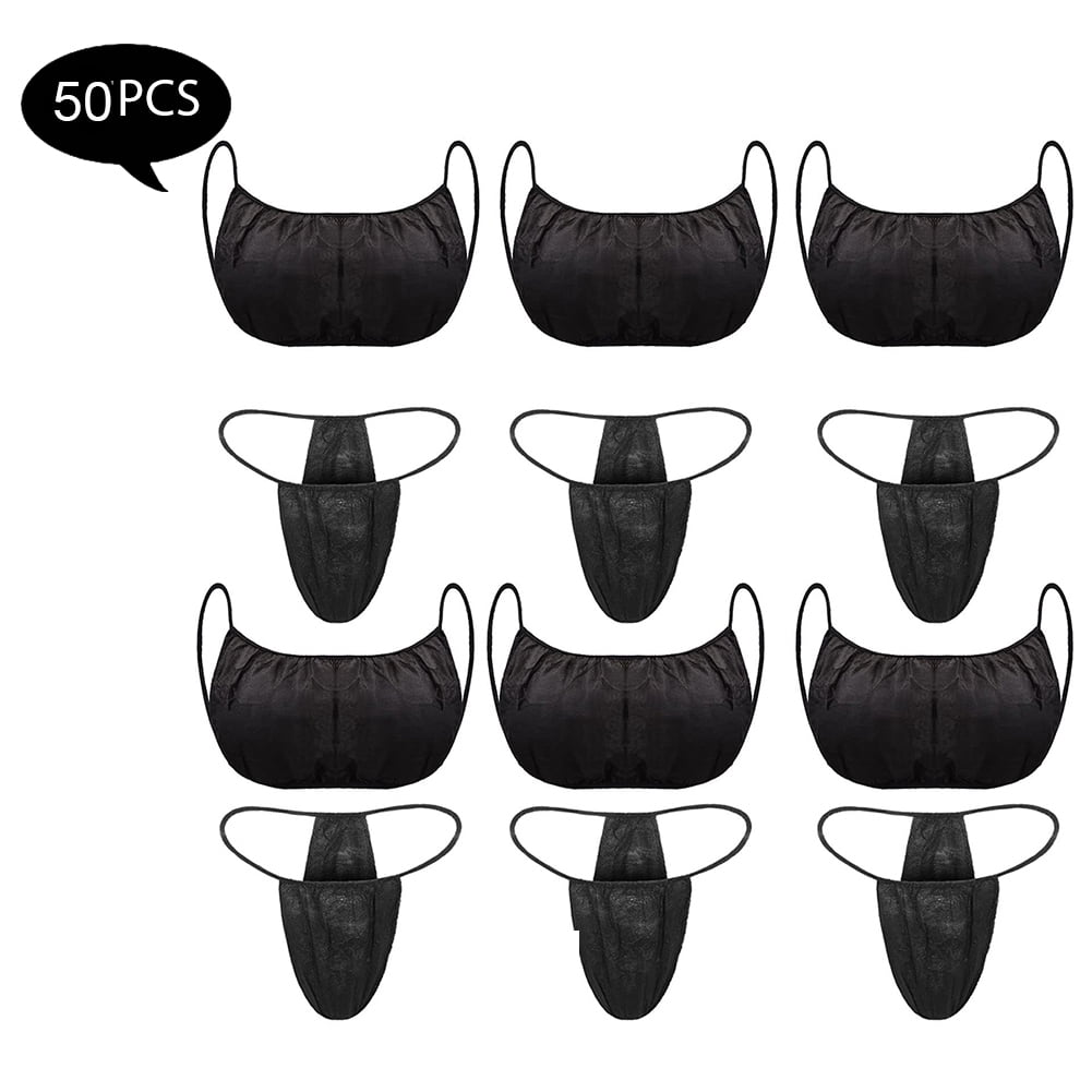 Norbi 50PCS Womens Disposable Bras and Disposable Thong Panties for Spa ...