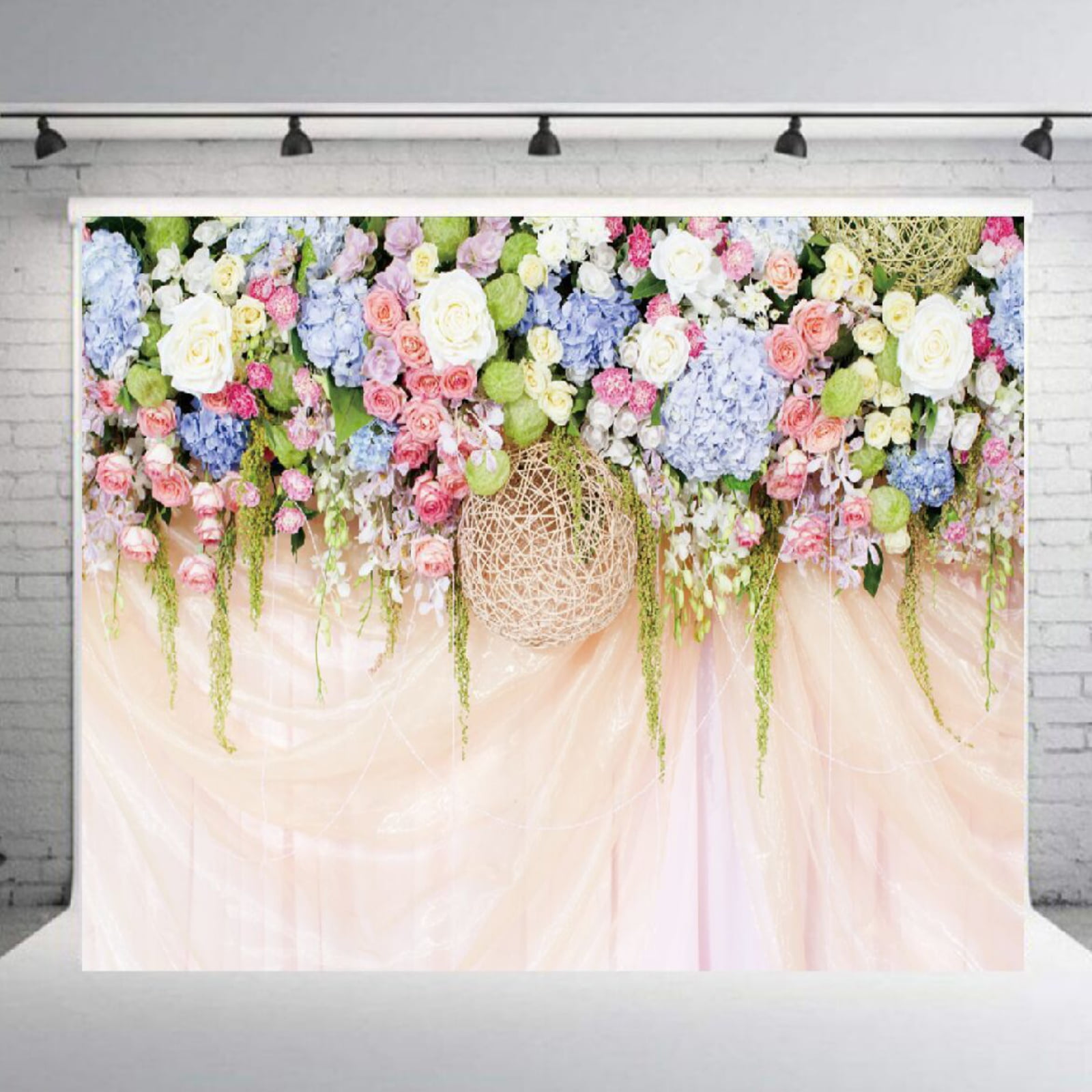 Norbi 7x5ft Floral Backdrop Wedding Flower Wall Backdrop Bridal Floral ...