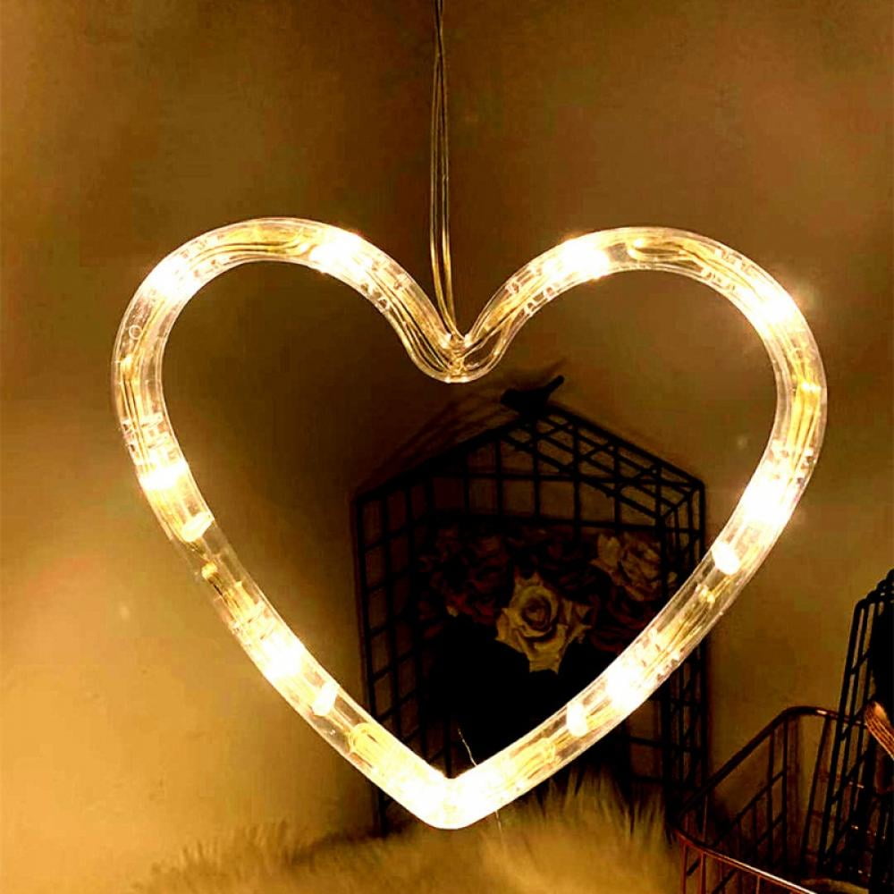 Norbi Christmas Window Led Sucker Lights Heart Lights Hanging Ornaments ...