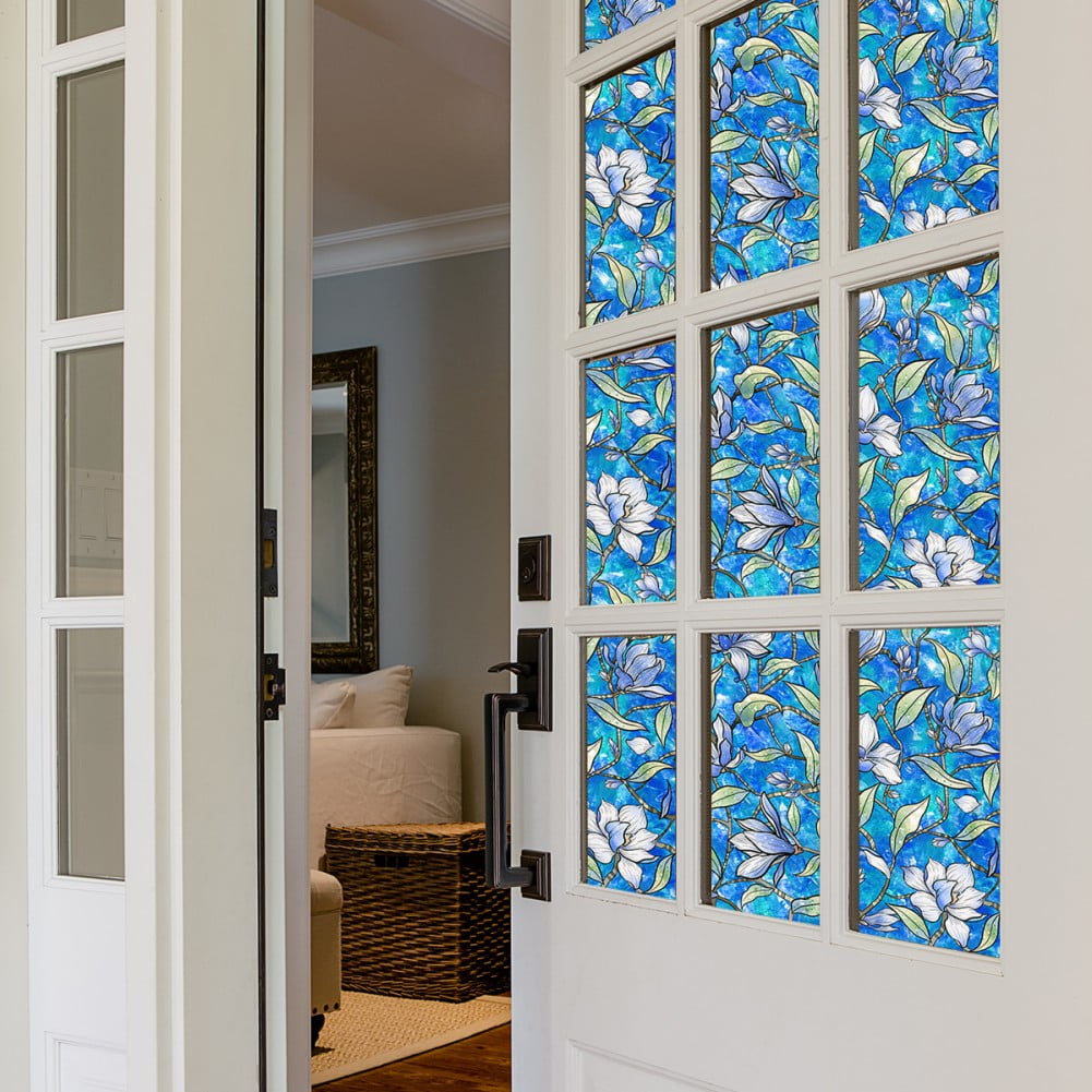 Norbi Window Privacy Film, Colorful Flower Translucent Window Sticker ...