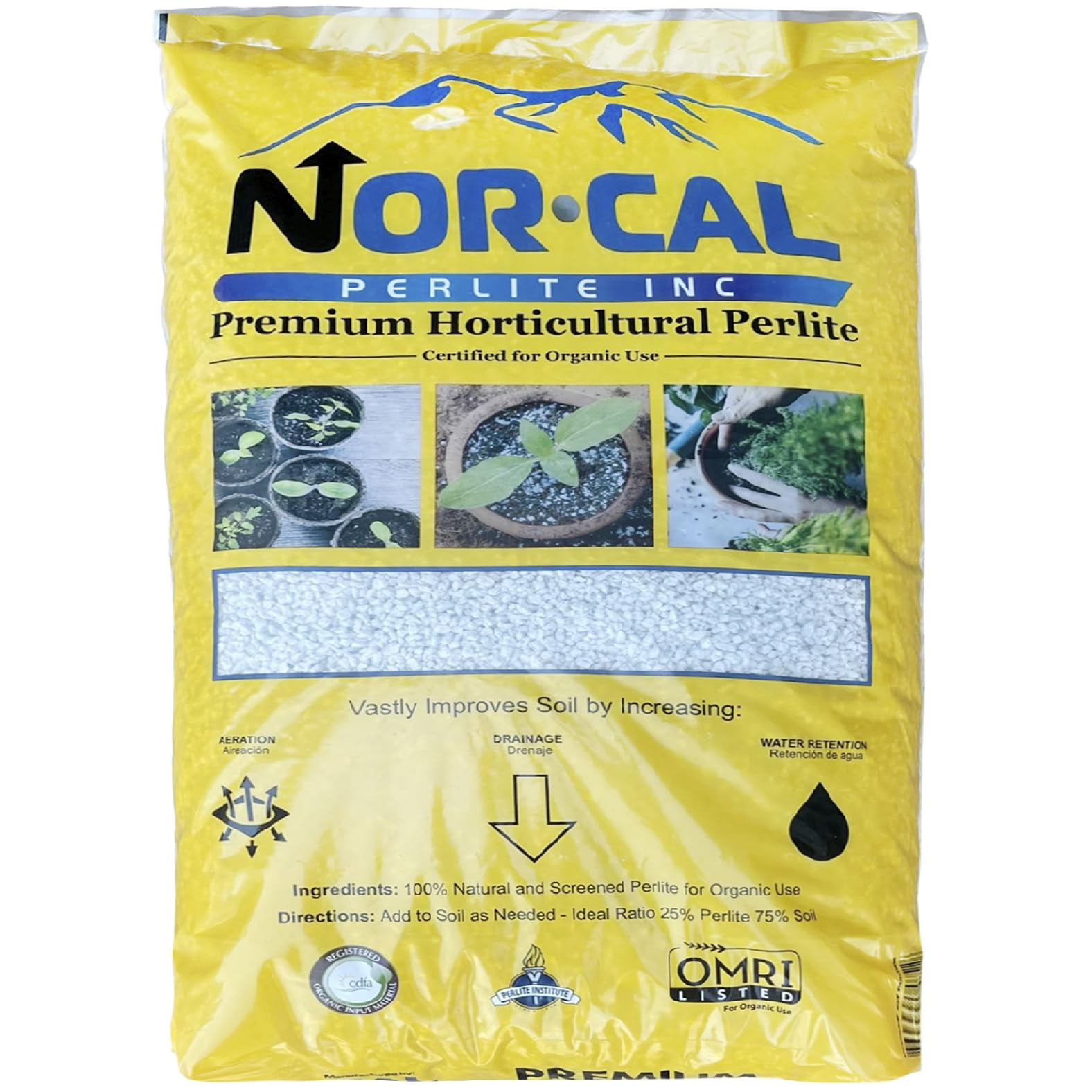 Norcal Perlite Horticultural Perlite Organic Certified Premium Screened ...