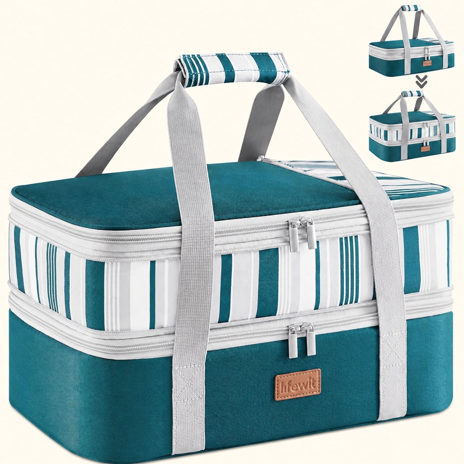 Norcho Insulated Double Decker Casserole Carrier, Expandable Tote for ...