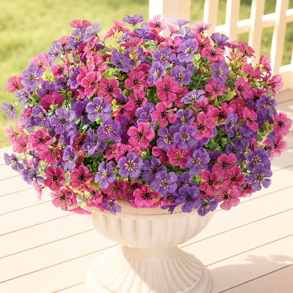 Norcho Outdoor Artificial Flowers, 12 Bundles Plastic Fake Daisy, Faux ...
