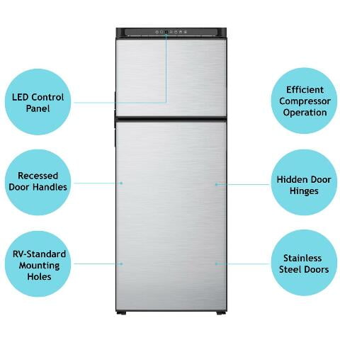 Norcold N10DCSSR 10 Cu Ft Dc Comp Refrig Rhd Stnless - Walmart.com