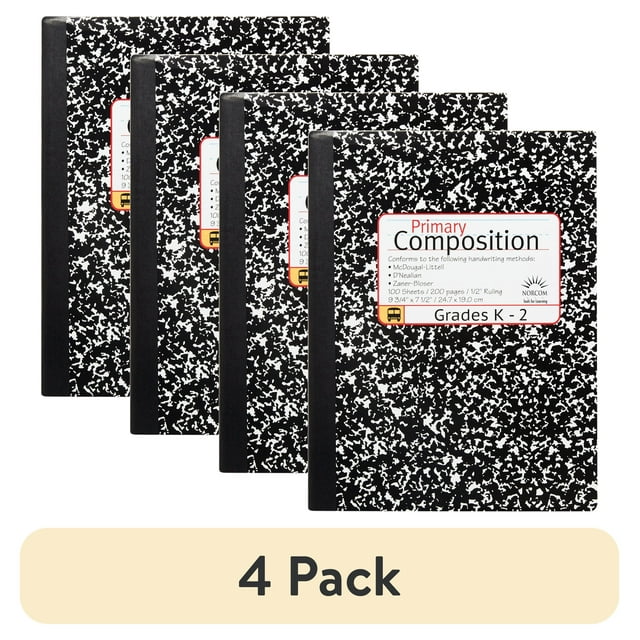 (4 pack) Office Depot Primary Marble Composition Book, 7 1/2in x 9 3 ...