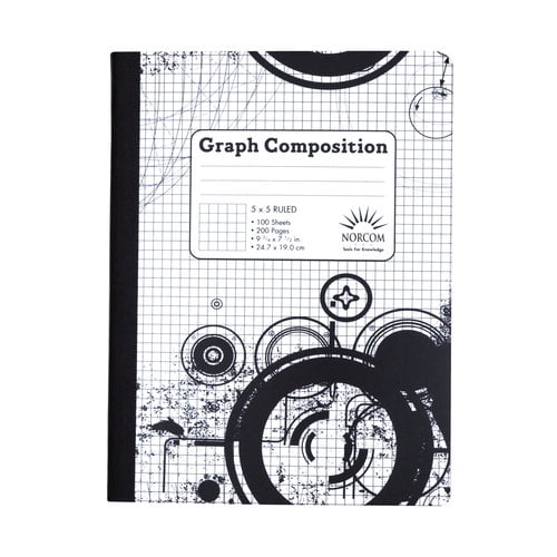 Norcom Composition Book, Graph Ruled 5x5, 100 Pages, 7.5" x 9.75 ...