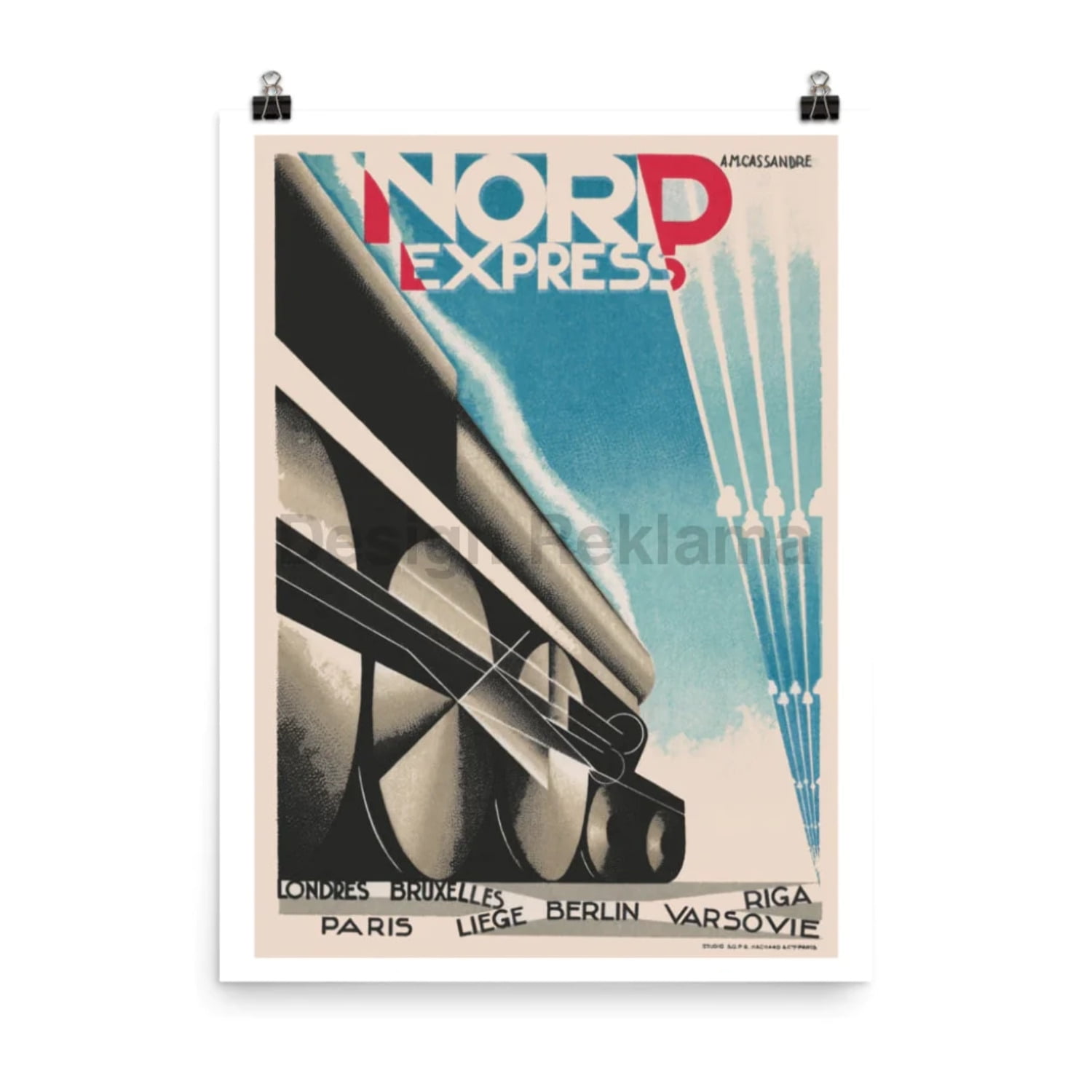 Nord Express Railroad Route (North Express) France, 1933. Designed by A ...