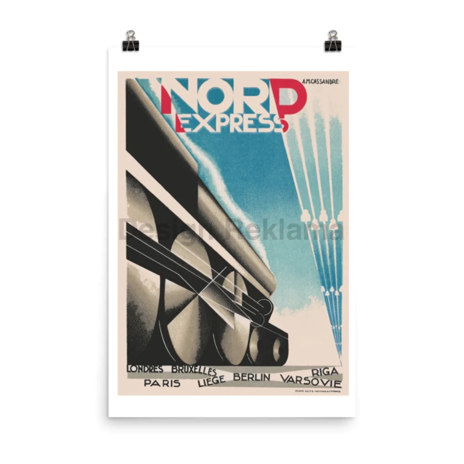 Nord Express Railroad Route (North Express) France, 1933. Designed by A ...