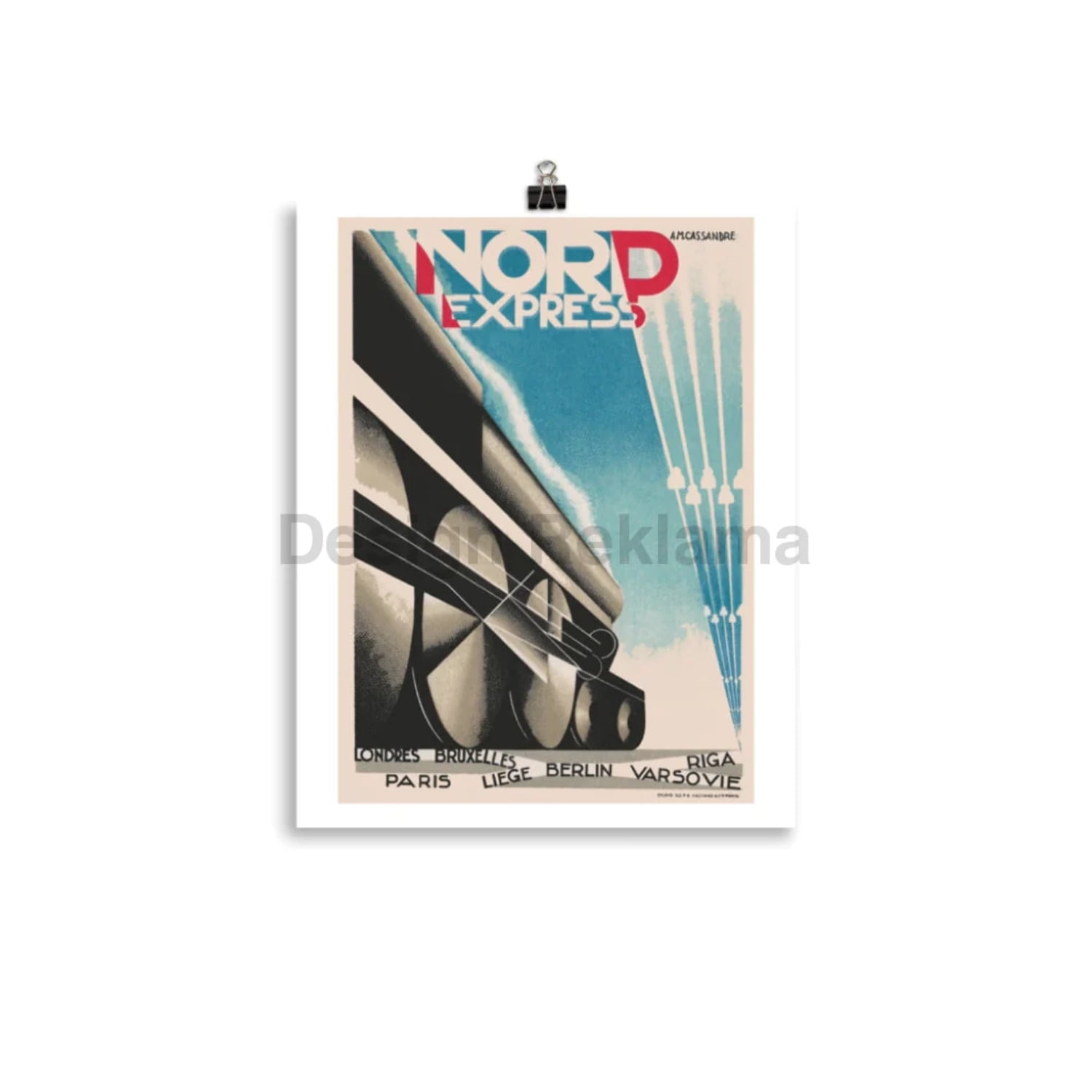 Nord Express Railroad Route (North Express) France, 1933. Designed by A ...