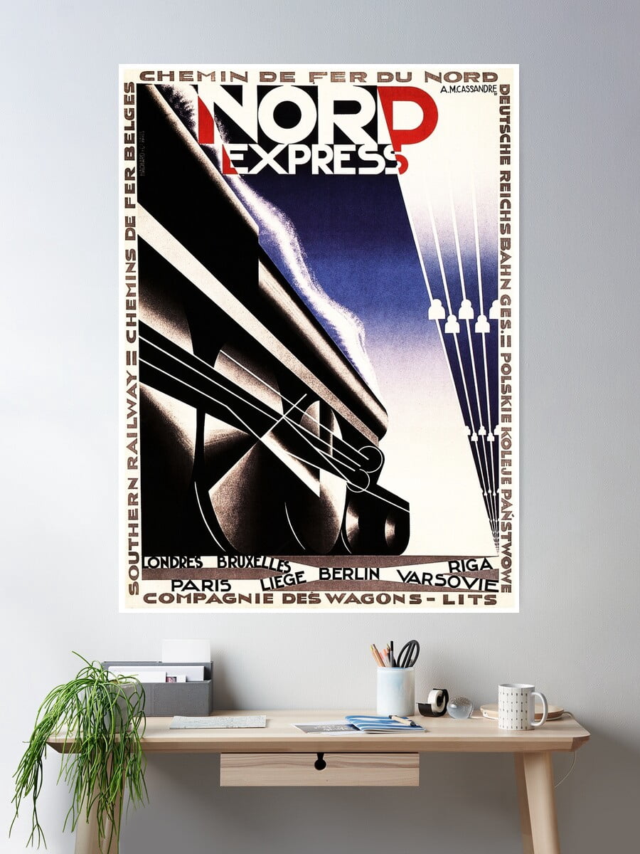 Nord Express Vintage Railway Poster Poster Wall Art, Modern Wall Decor ...