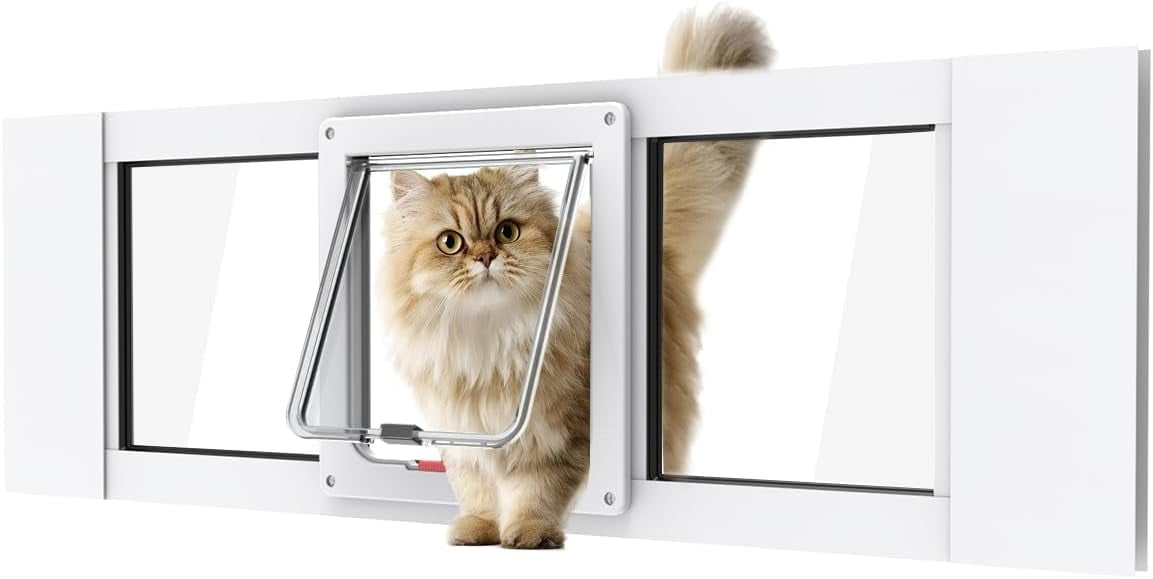 Nordee Aluminum Cat Door for Windows - Adjustable to Fit Window Width ...