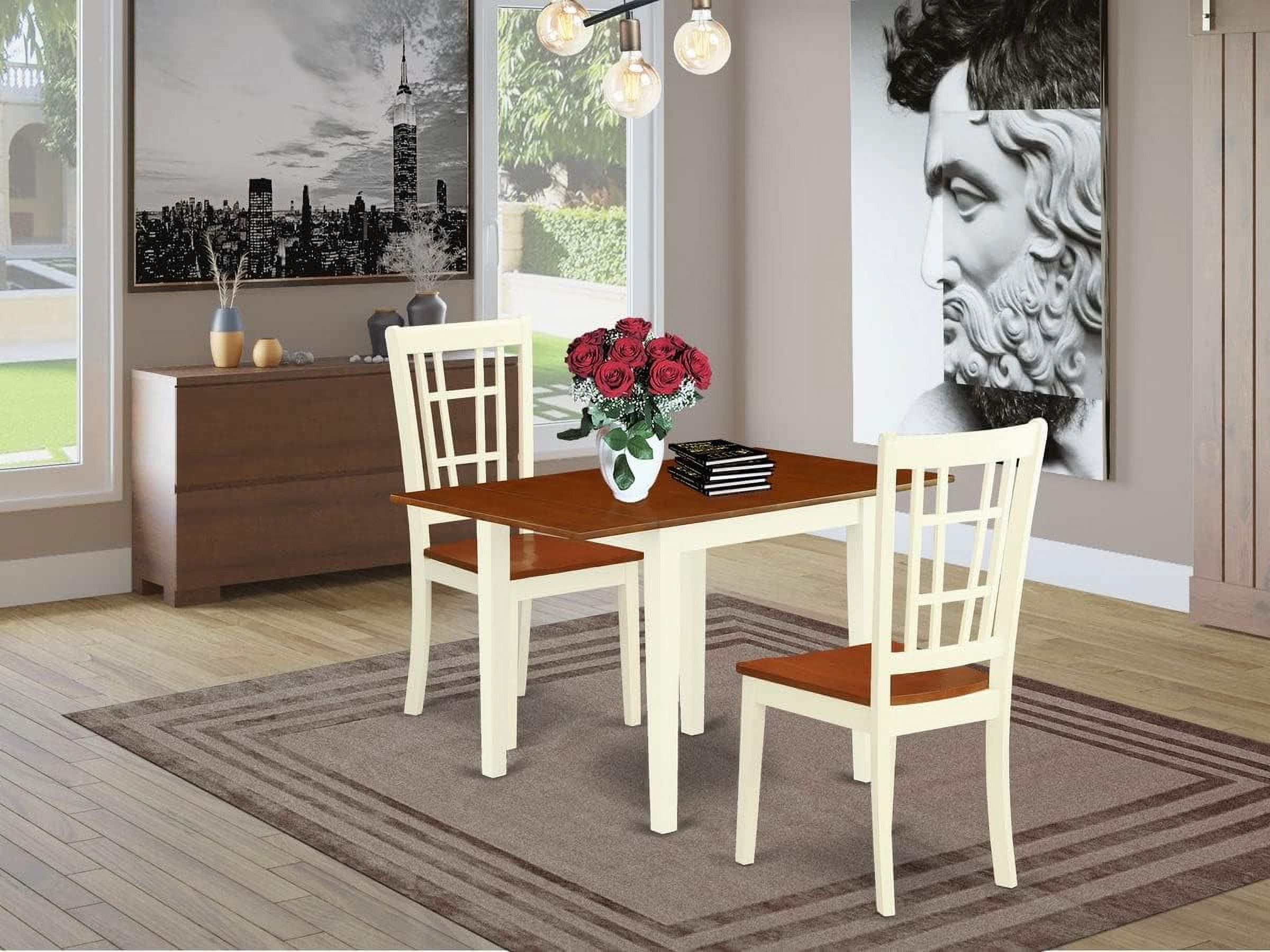 Norden 3 Piece Dinette Set For Small Spaces Contains A Rectangle Table ...