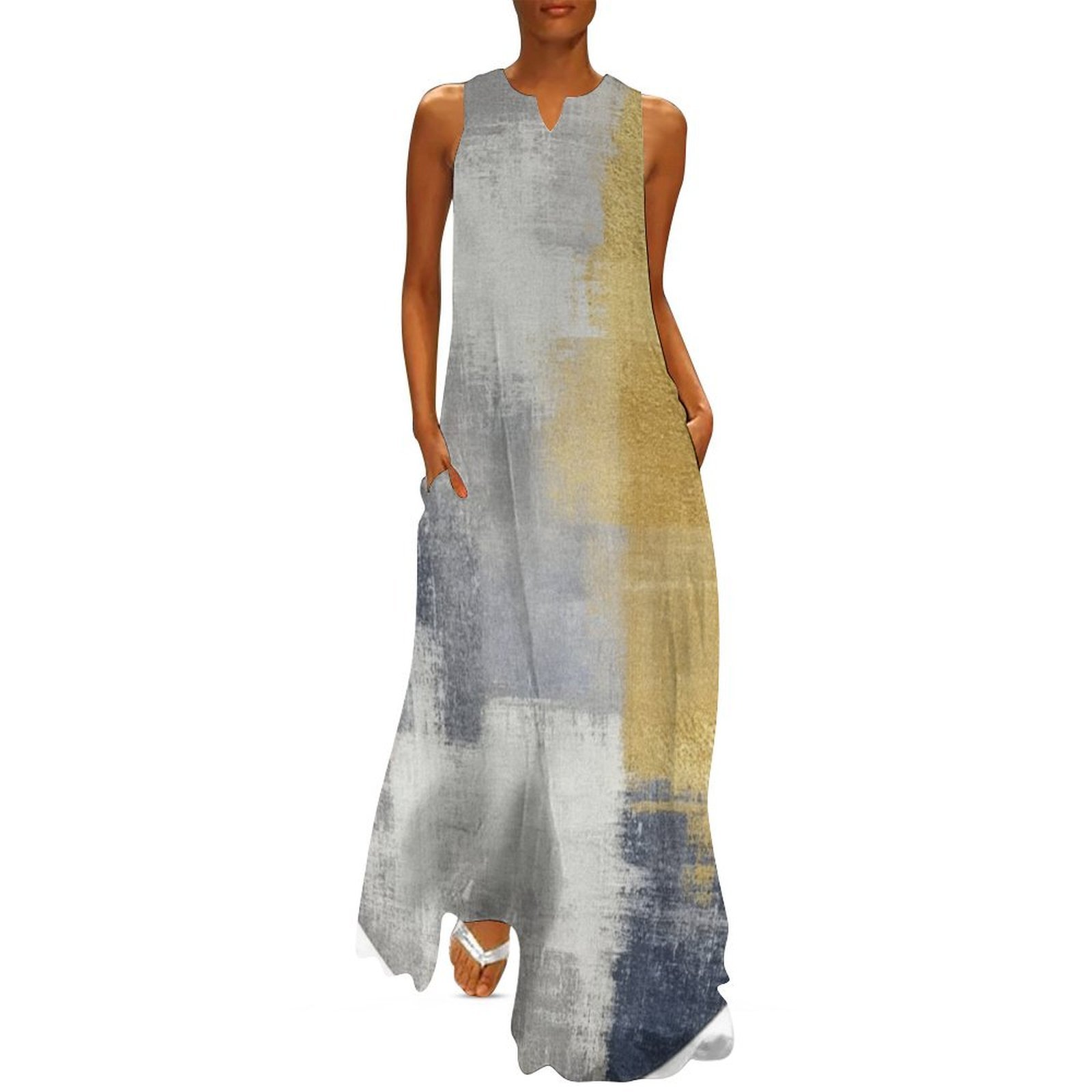 Nordic Abstract Art Long Dress luxury evening dresses women clothing ...
