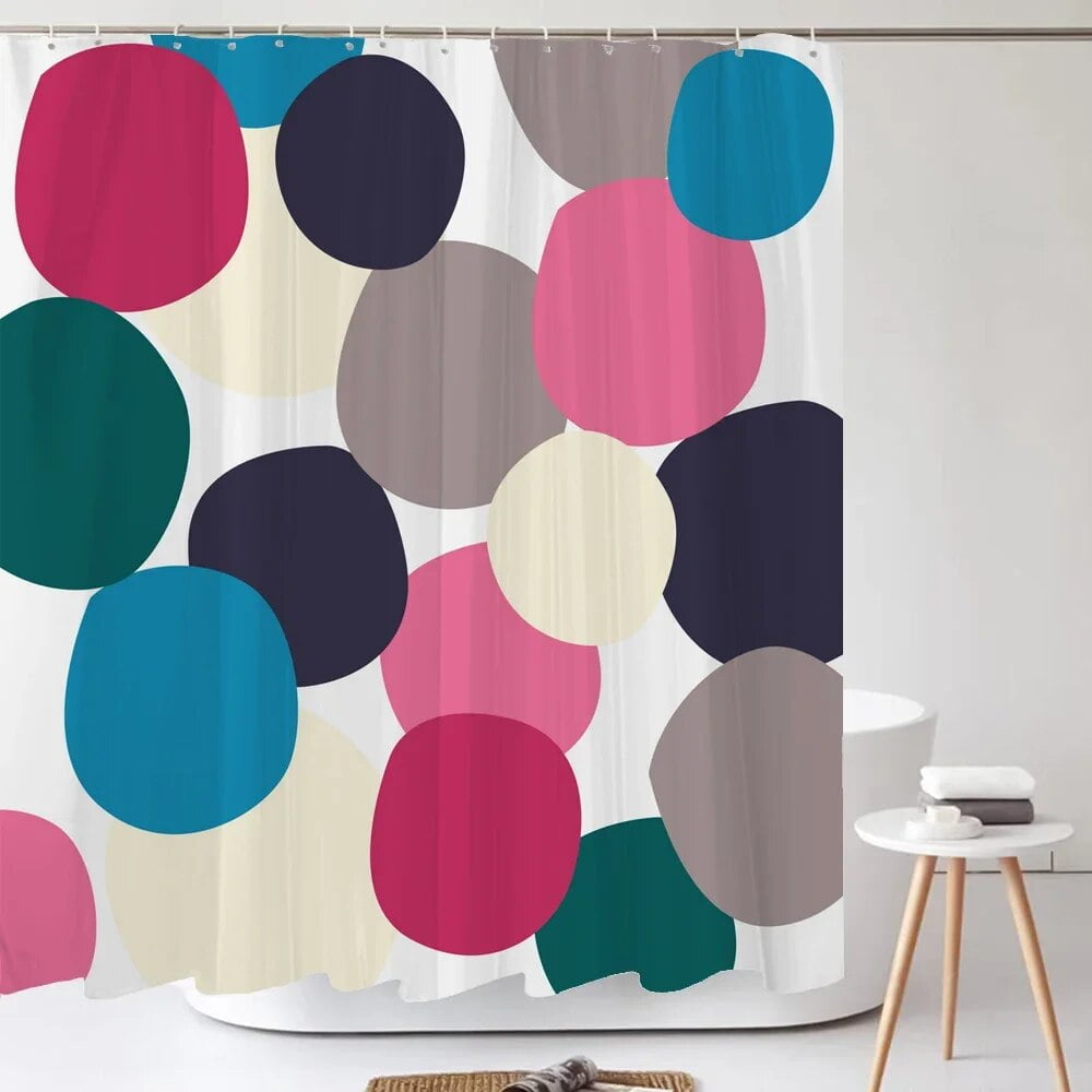 Nordic Abstract Art Shower Curtain Waterproof Polyester Fabric Bath