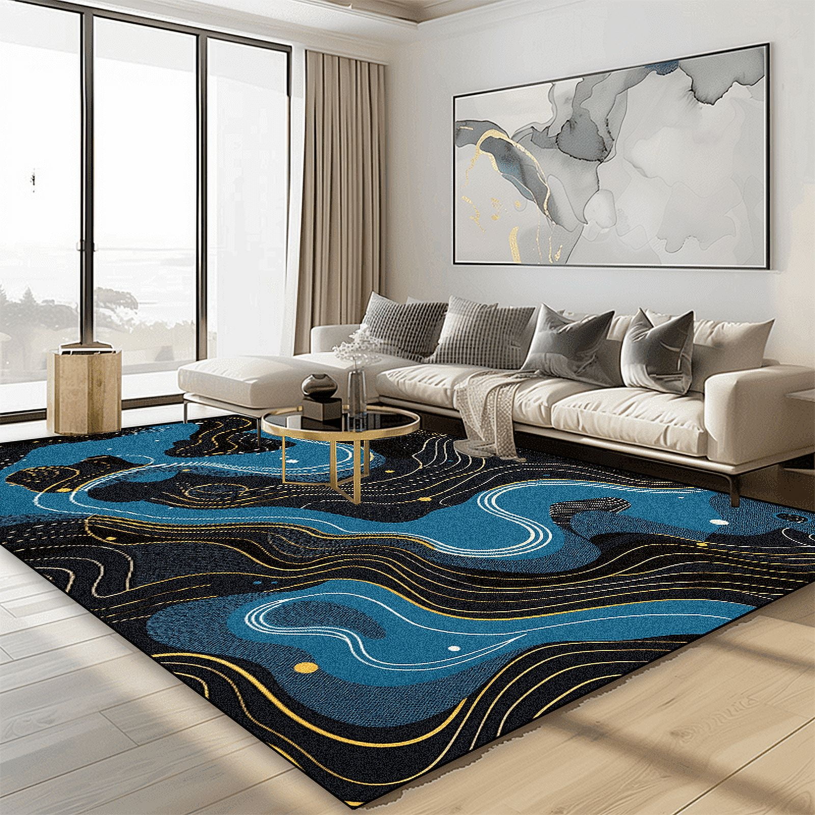Nordic Abstract Geometry Carpet for Living Room Modern ration Kitchen ...