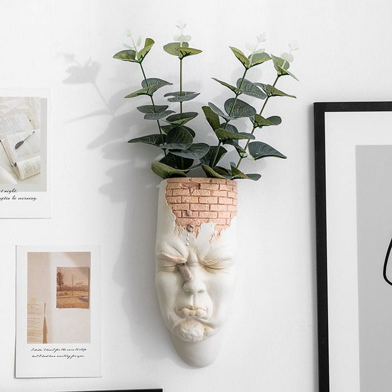 Nordic Abstract Human Face Wall Vase Horror Human Face Wall Hanging ...