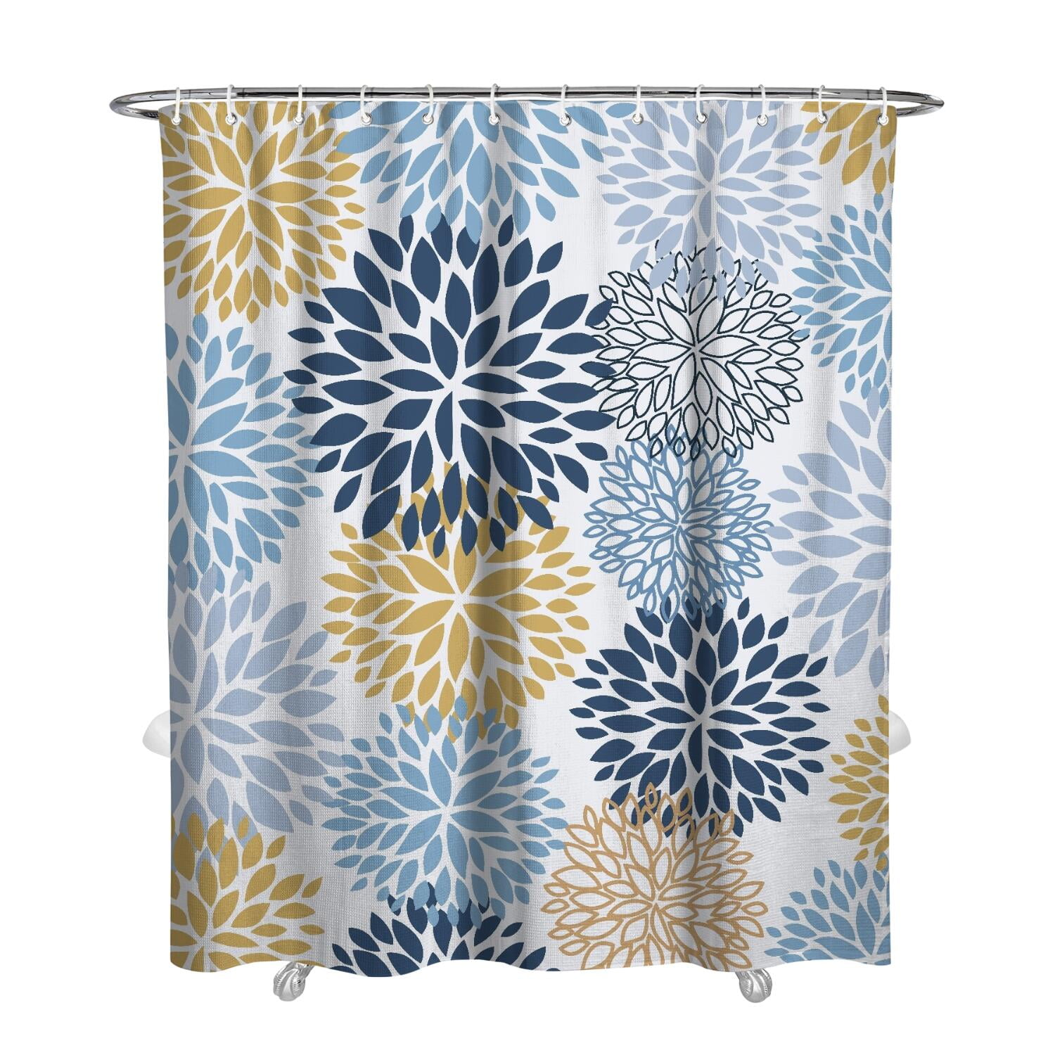 Nordic Aesthetic 72x84 Shower Curtain Geometric Design Waterproof Quick ...