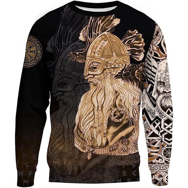 Nordic Awe Helmet Crow Vegvisir Odin Harajuku Sweatshirt Unisex Viking 3d Print Tattoo Zipper ...