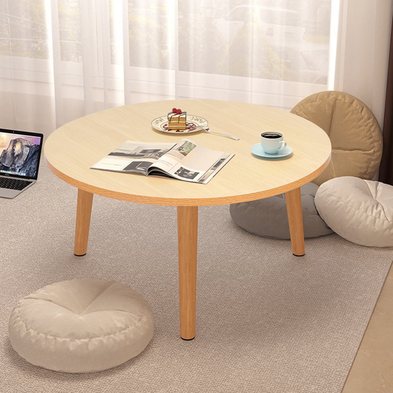 Nordic Compact Round Dining Table for Small Spaces - 4-Legged Kitchen ...