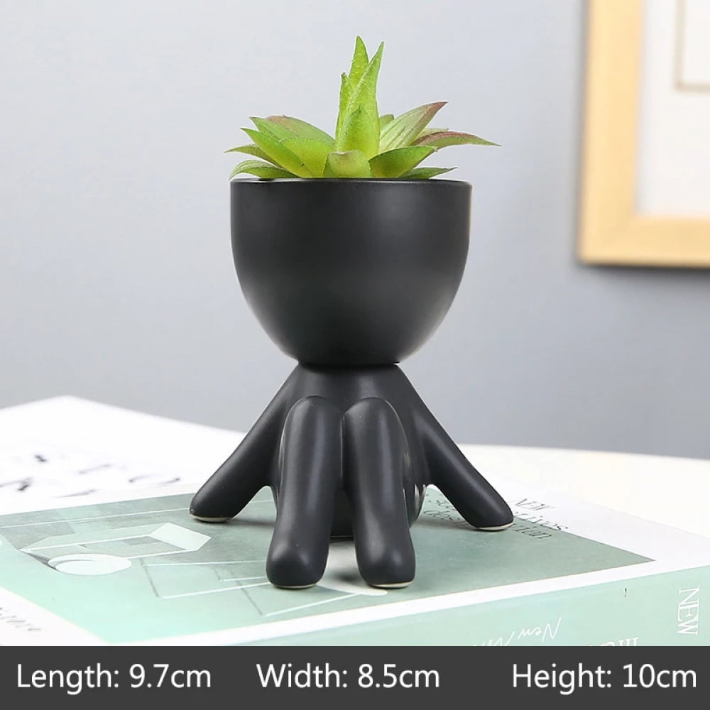 Nordic Creative Cute Tree Man Pot Ceramic Cartoon People Body Flower ...