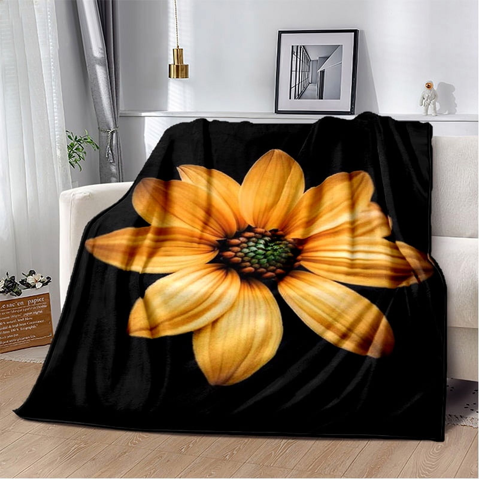 Nordic Daisy Sun Flowers 3D Blanket Soft Throw Blanket for Home Bedroom ...