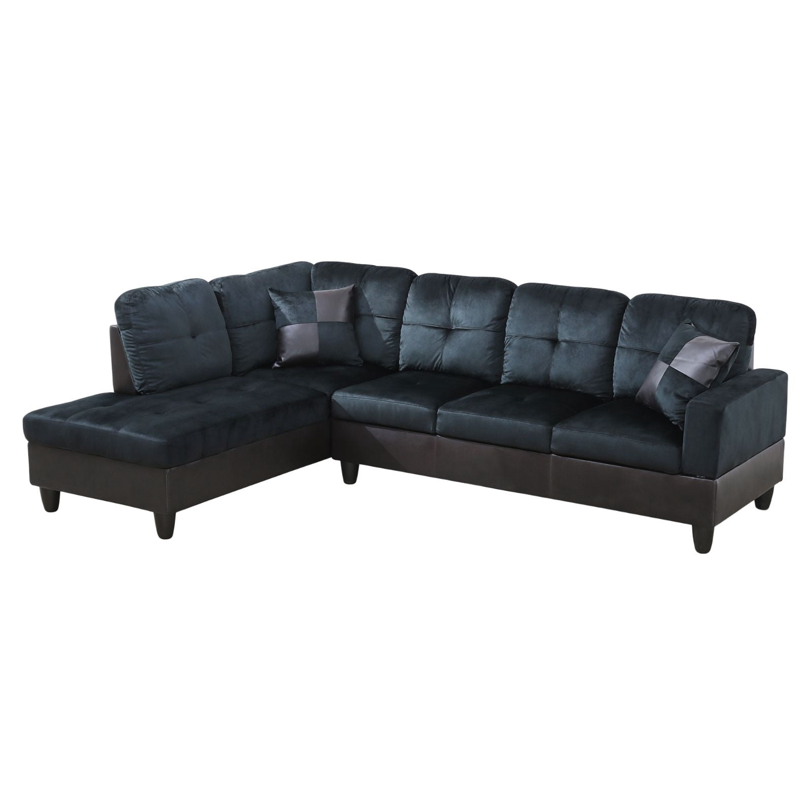 Nordic Dark Blue and Brown Color Lint and 3-Piece Couch Living Room ...