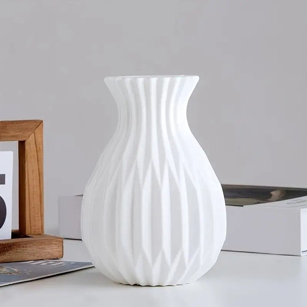 Nordic Decortive Vase Imitation Ceramic Plastic Flower Vase Pot Home ...