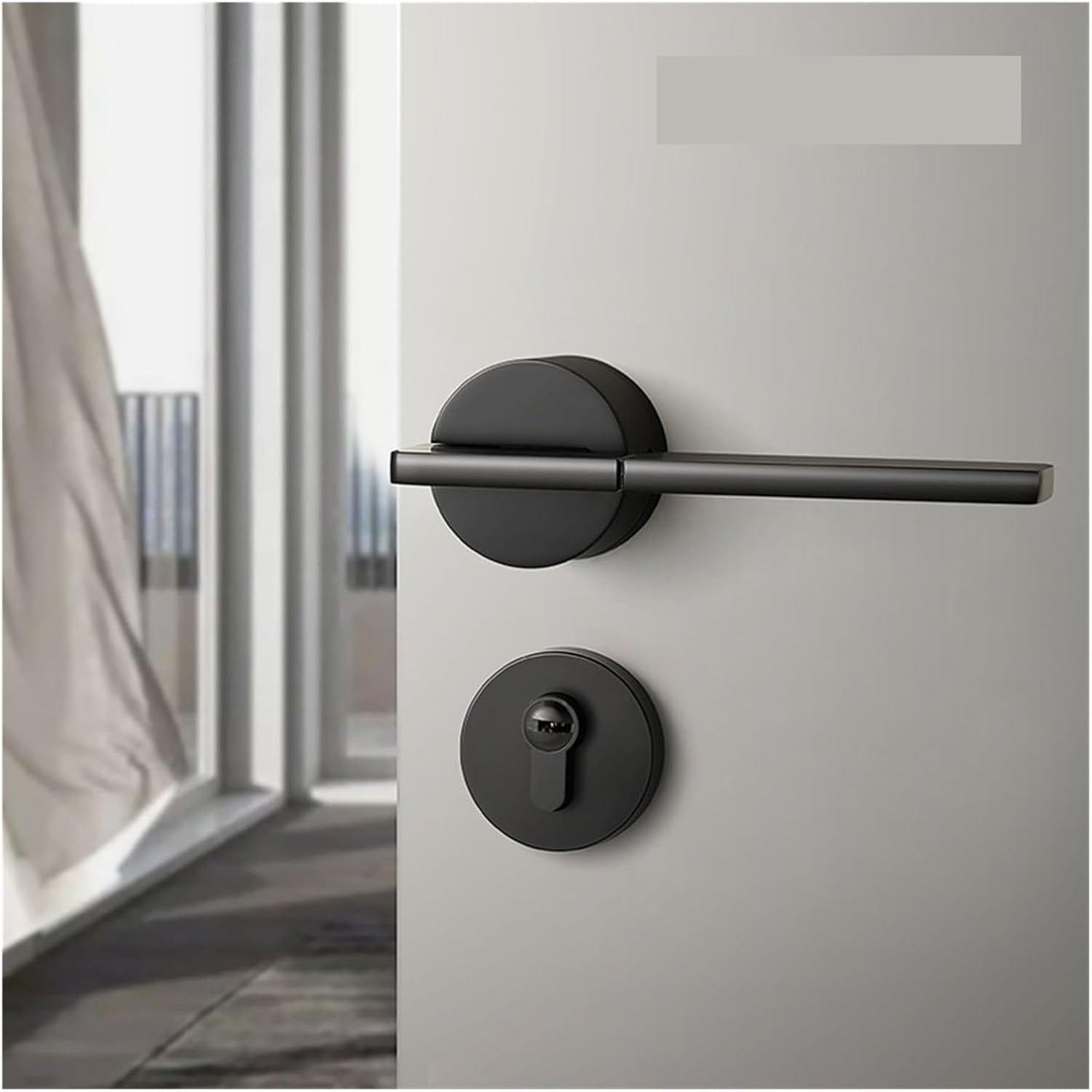 Nordic Door Lock Bedroom Silent Split Lock Black Steel Brushed Door ...
