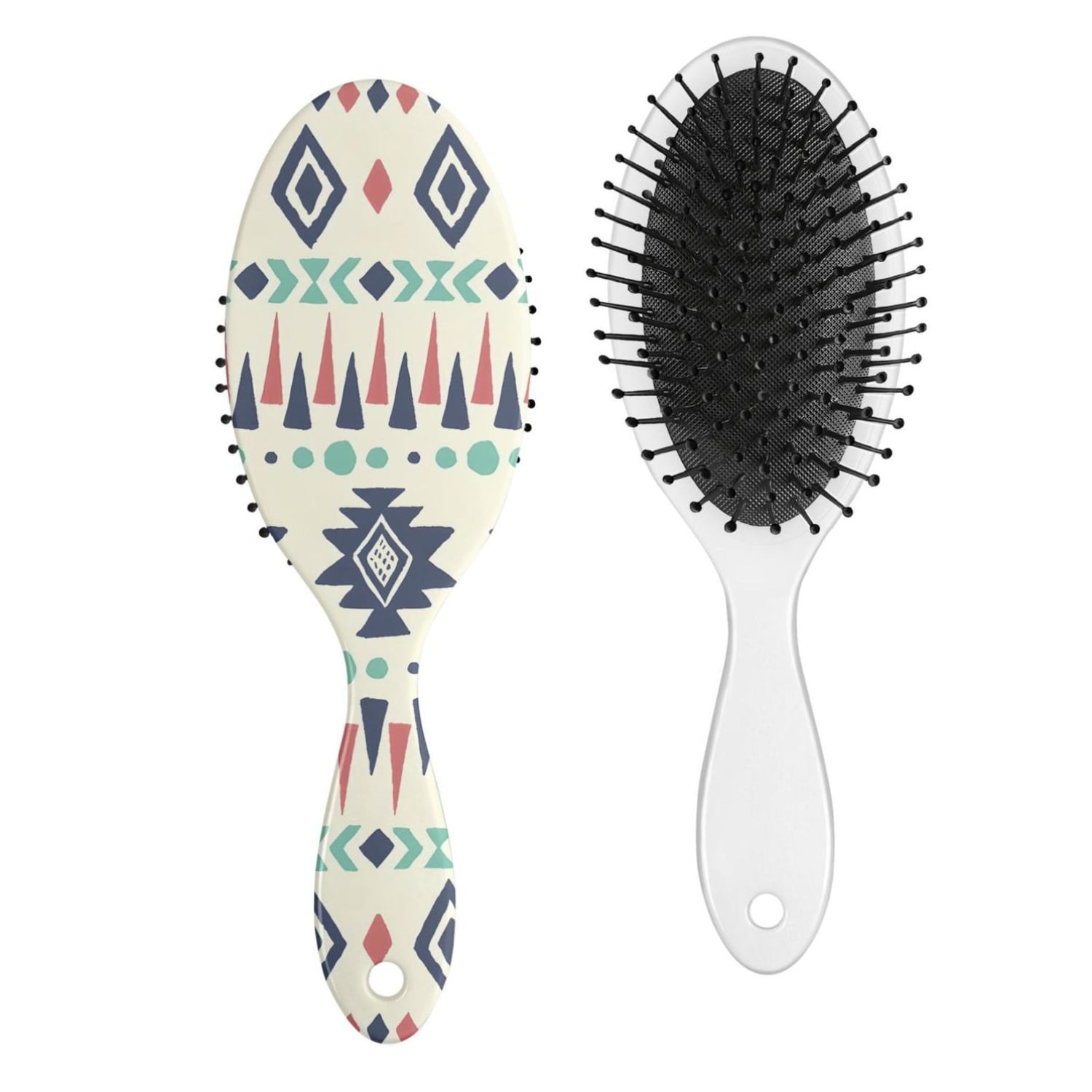 Nordic Floral Hair Brush, Bohemian Artistic Paddle Comb for Women and ...