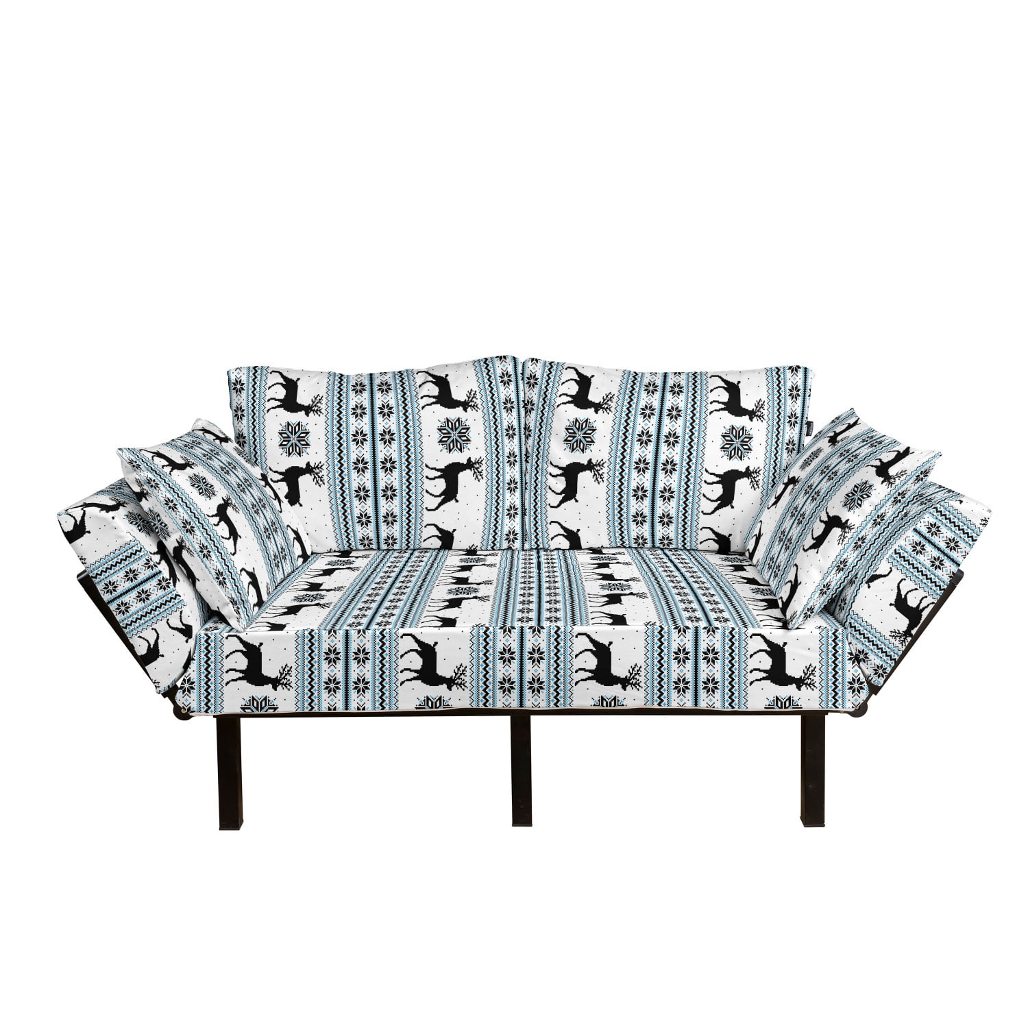 Nordic Futon Couch, Chevron Zigzags Winter Floral Arrangement Norwegian ...