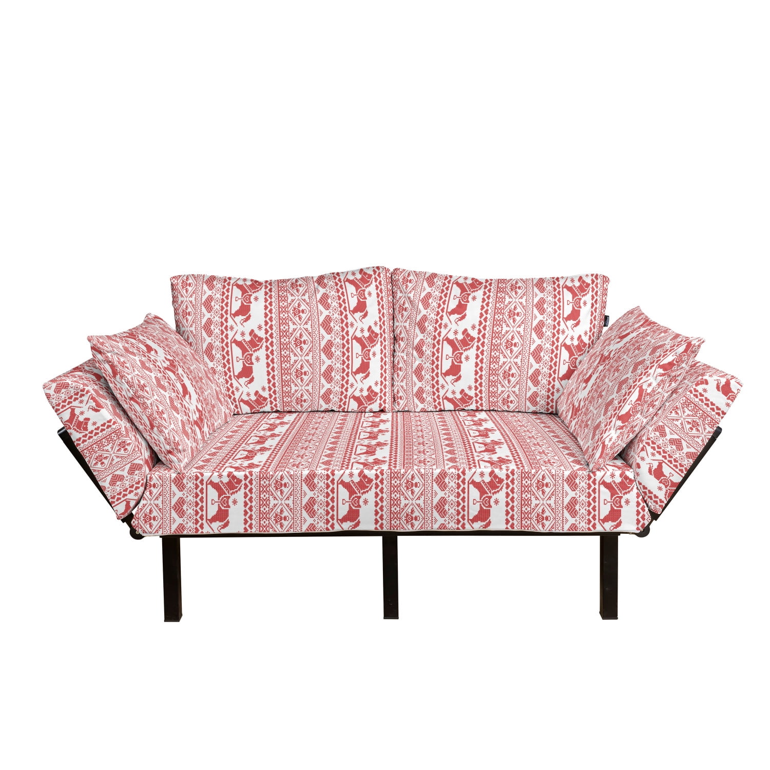 Nordic Futon Couch, Pattern of Horses Hearts and Angels Norwegian ...