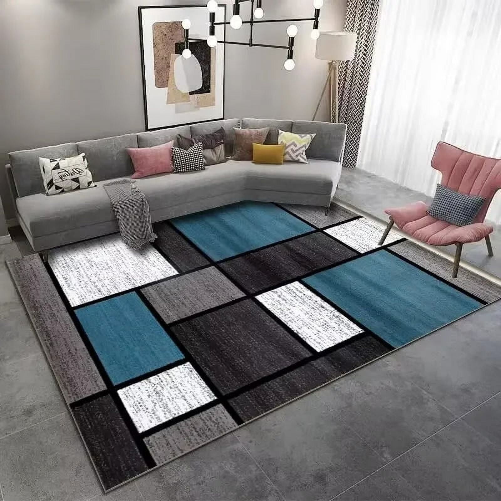 Nordic Geometric Carpet Living Room r Grey Large Rug for Bedroom Soft ...
