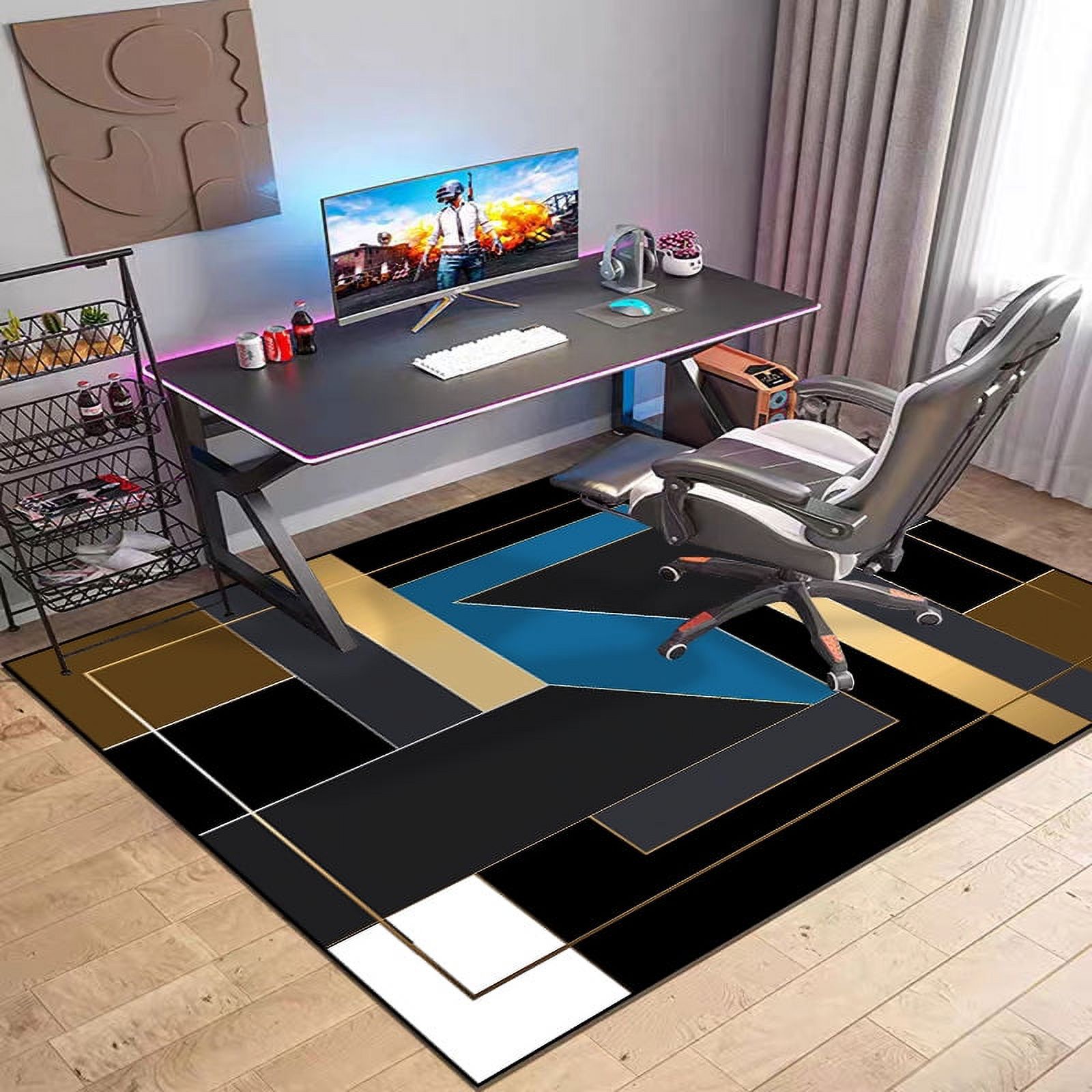 Nordic Geometric Chair Mat for Study Room Modern Carpet Living Room ...