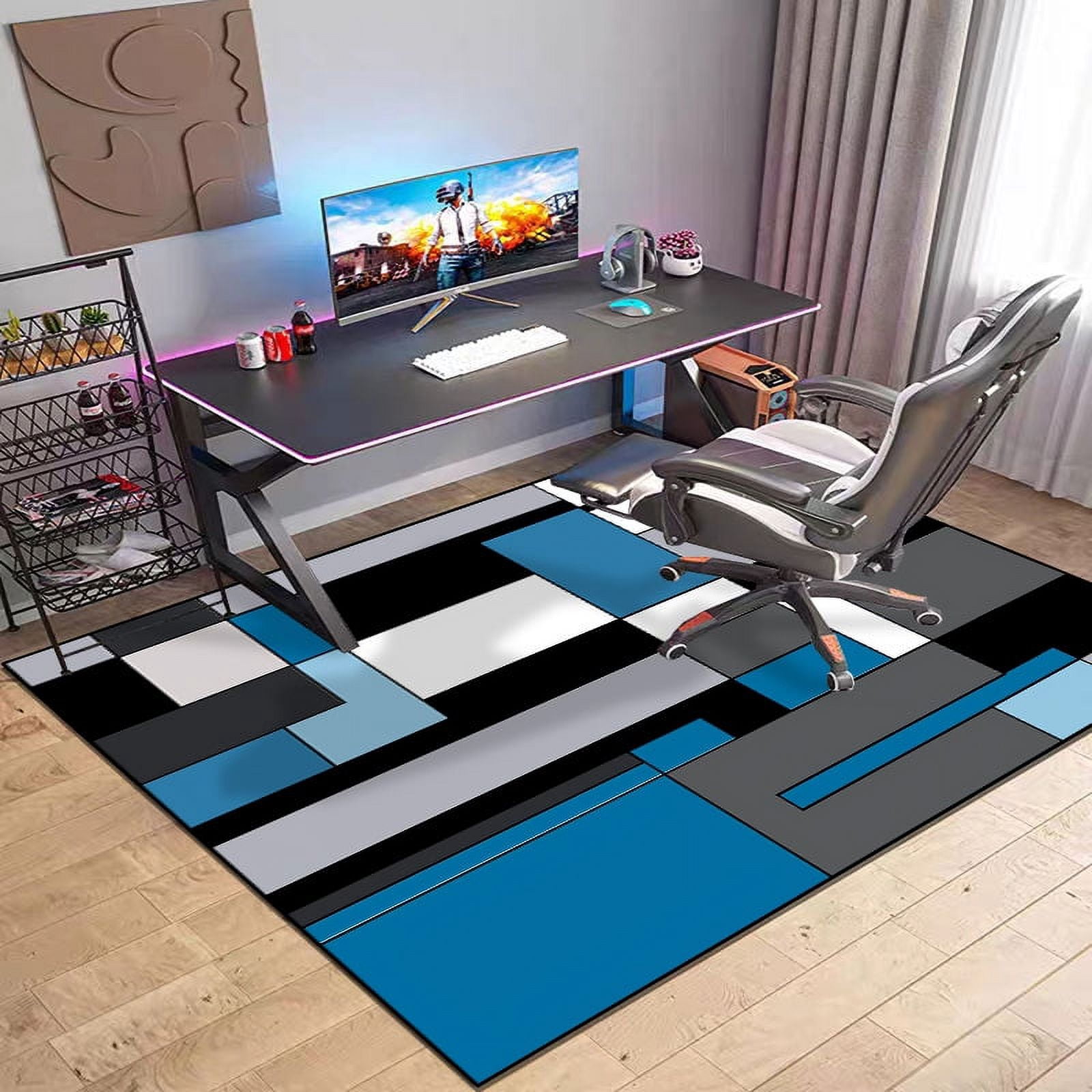Nordic Geometric Chair Mat for Study Room Modern Carpet Living Room ...