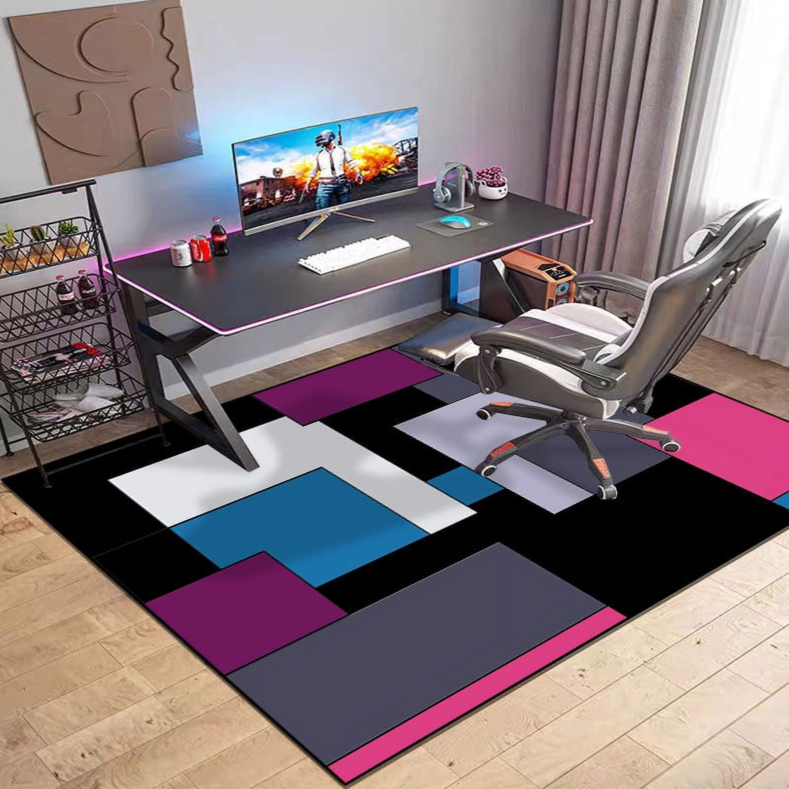 Nordic Geometric Chair Mat for Study Room Modern Carpet Living Room ...