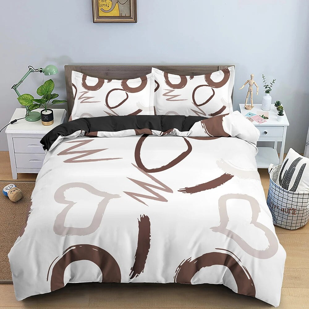 Nordic Geometric Duvet Cover Set King Full Size Quilt Cover With