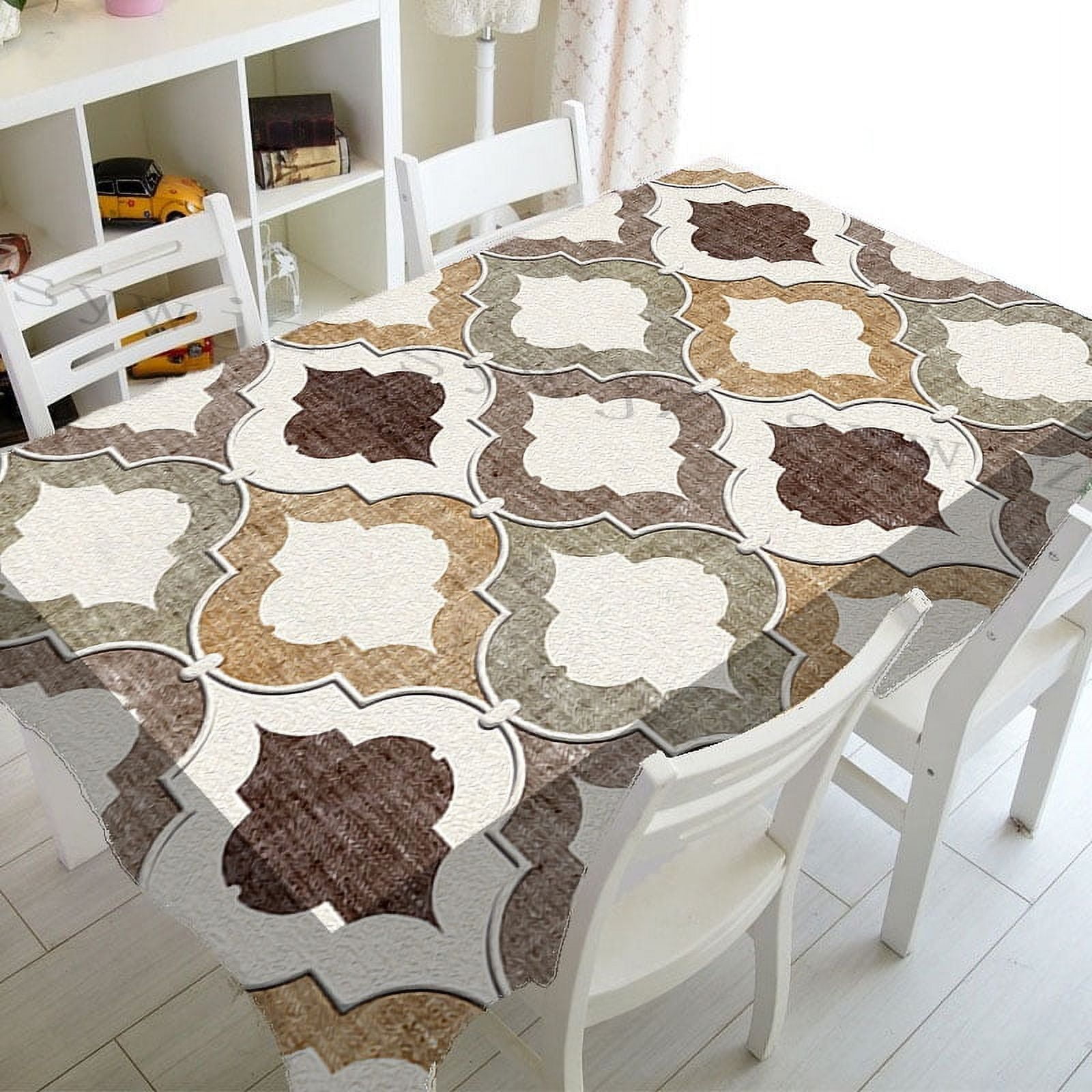 Nordic Geometric Floral Kitchen Tablecloth Waterproof Rectangular ...