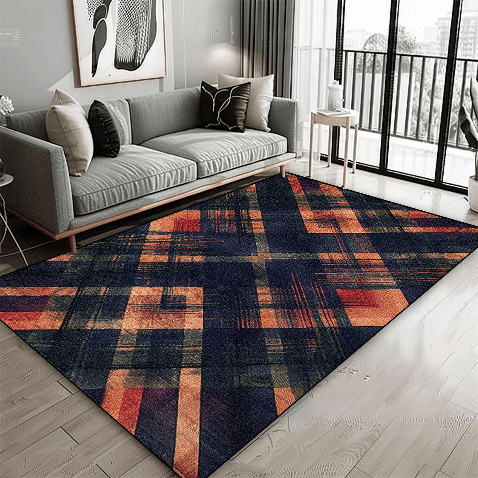 Nordic Geometric Lattice Abstract Carpets for Living Room Modern Home ...