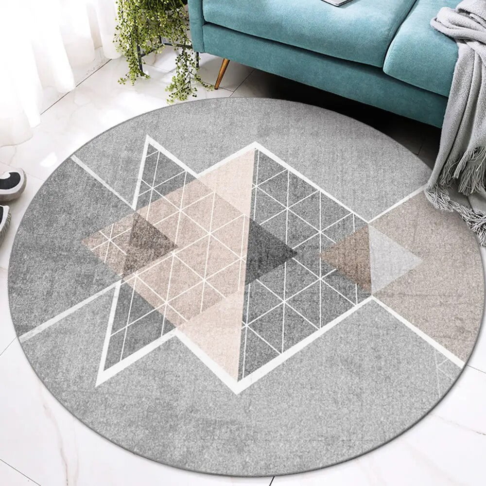 Nordic Geometric Pattern Printing Round INS Popular Bedroom Living Room ...