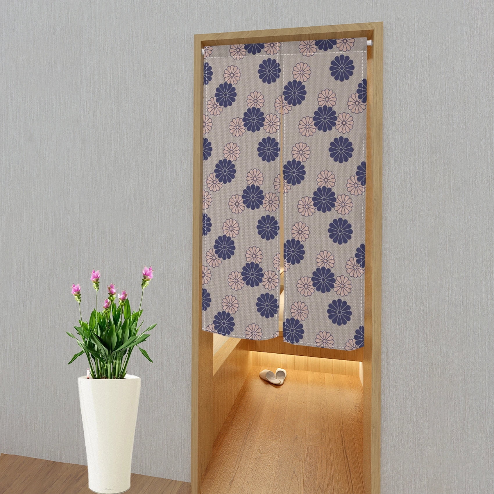 Nordic Geometric Print Door Curtain Linen for Restaurant Cafe Kitchen ...