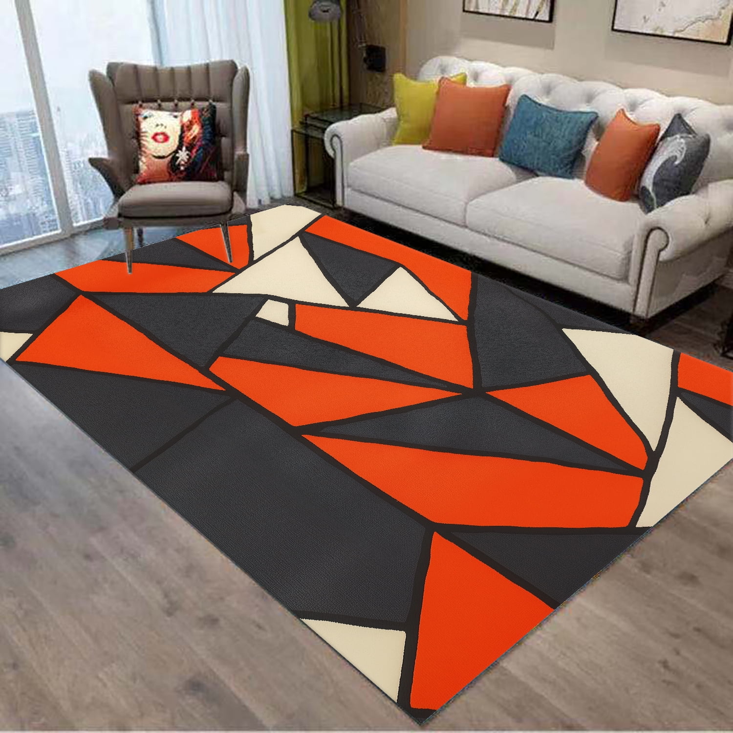 Nordic Geometry Carpet Living Room Home Abstract ration Floor Mat Sofa ...